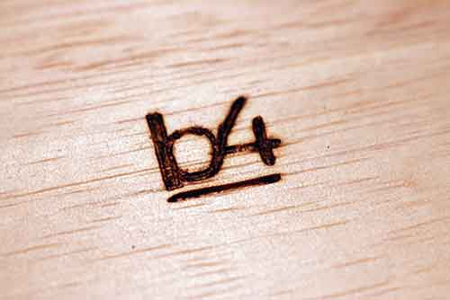 Logo Experiment in Pyrography | Month 10 | B4 We Create